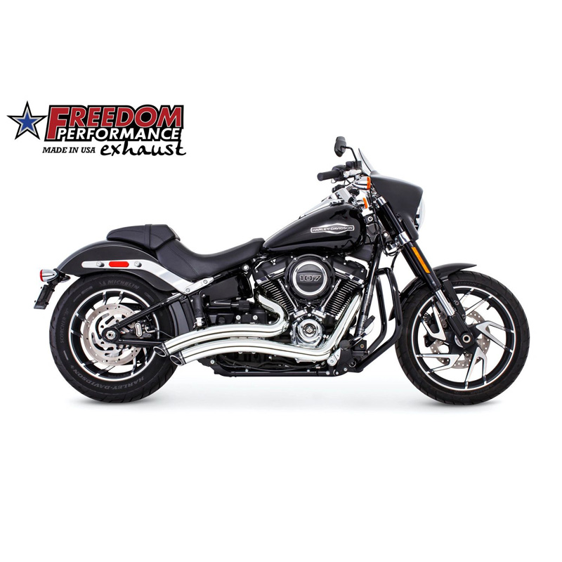 Freedom Performance HD00702 2.5" Sharp Curve Radius Exhausts, Chrome Harley Softails (2018 ...