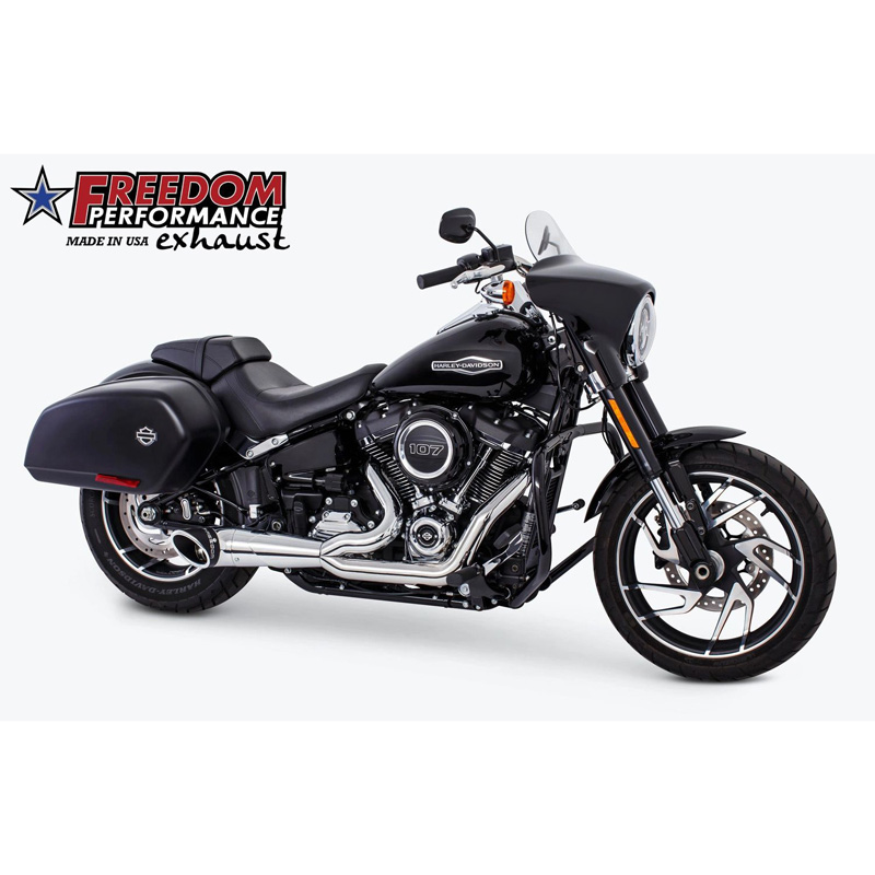 Freedom Performance HD00809 2:1 Turnout Exhaust, Chrome Harley Softails ...