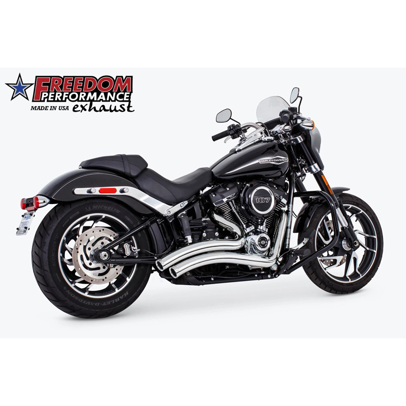 Freedom Performance HD01176 Sharp Curve Radius Exhaust, Chrome for Harley Softails '18 ...