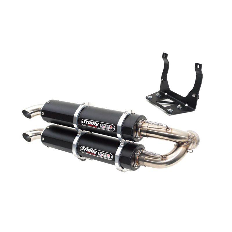 Trinity TR-4160S-BK Stage 5 Dual Slip-on Exhaust, Black for Maverick X3 ...