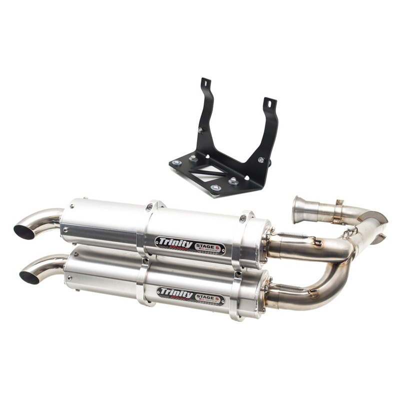 Trinity TR-4161D Stage 5 Dual Full Exhaust, Brushed for Maverick X3 ...