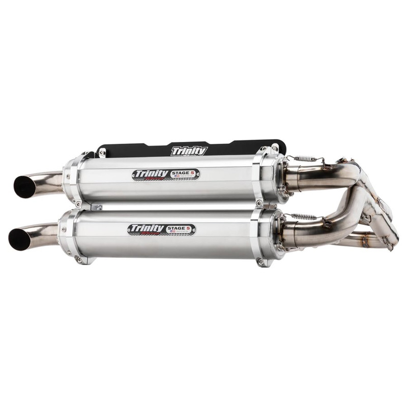Trinity TR-4166D Stage 5 Dual Full Exhaust, Brushed for Polaris RZR RS1 ...