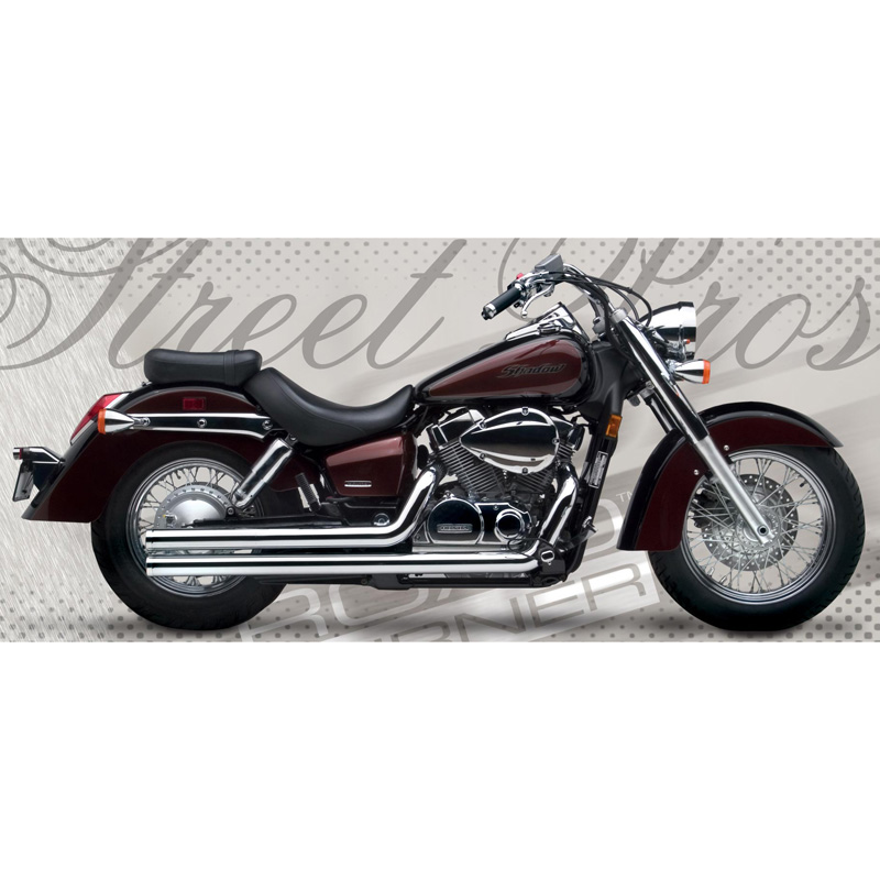 Road Burner RB-01-2010 2.5inch Street Pros Exhaust, Chrome Honda Shadow ...