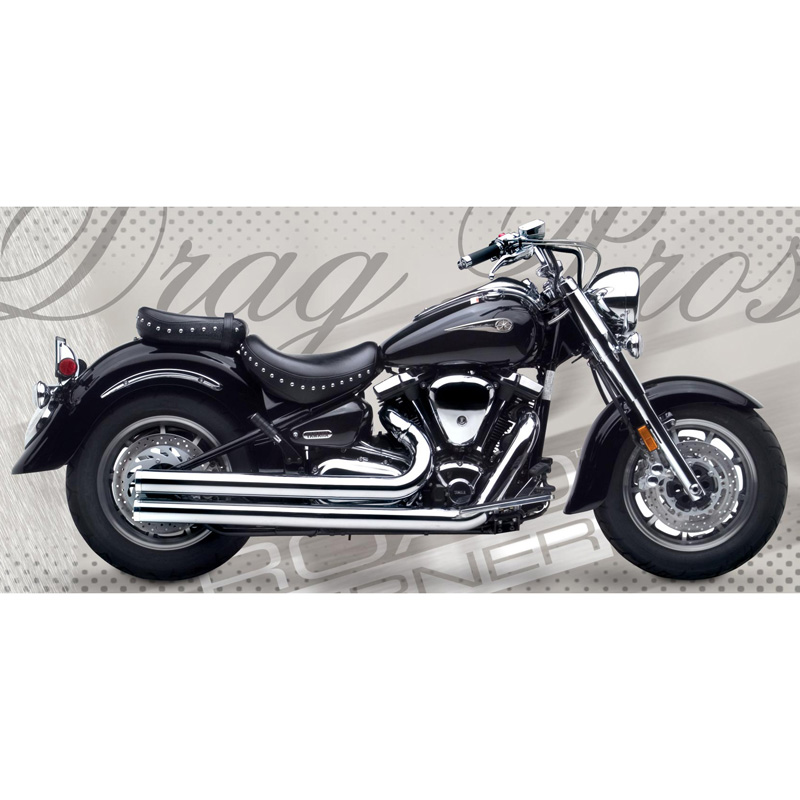 Road Burner RB-031-4035 3 inch Drag Pros Exhaust for Yamaha Road Star ...