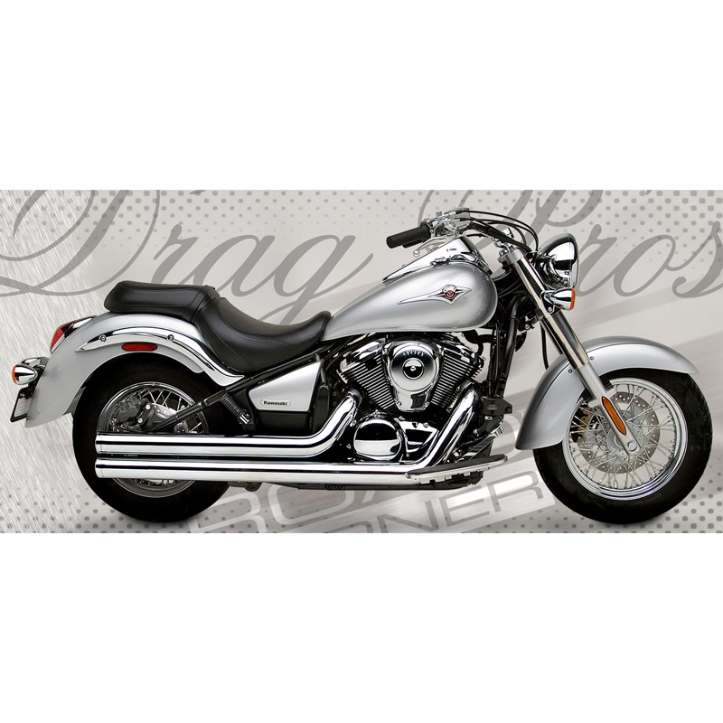 Road Burner RB-031-8020 3 inch Drag Pros Exhaust for Kawasaki Vulcan ...