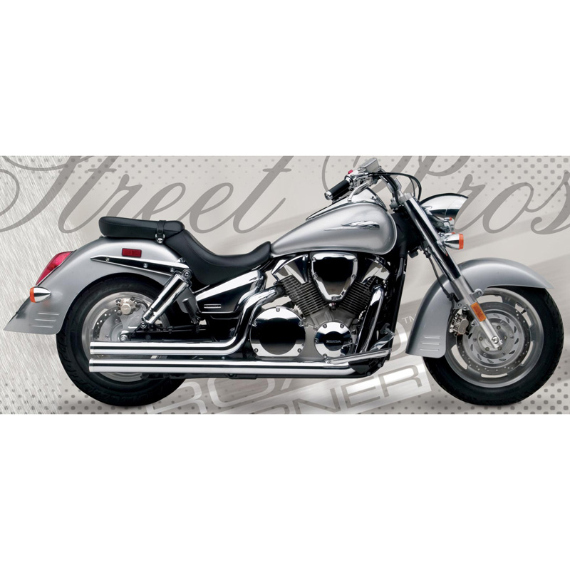 Road Burner RB-01-2055 2.5in Street Pros Exhaust, Chrome for Honda ...