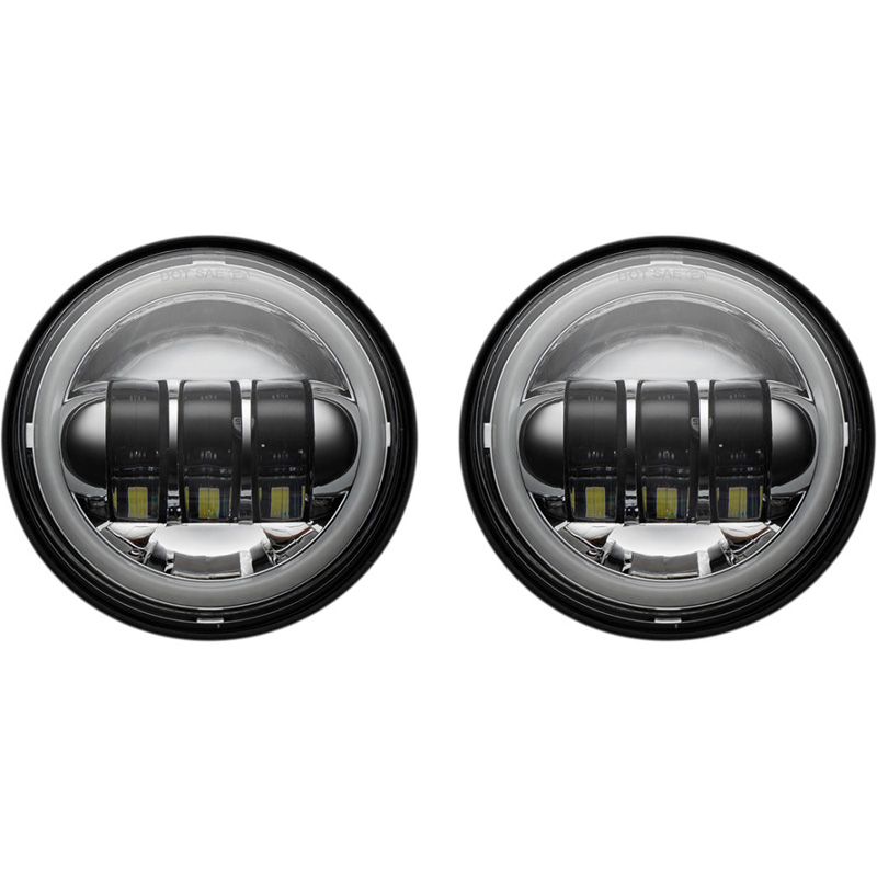 Custom Dynamics PG-45-C Proglow 4.5" Passing Lamps, Chrome for Harley ...