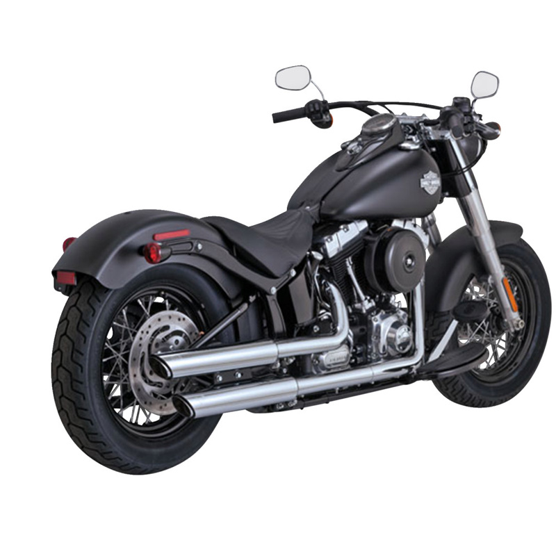 Vance & Hines 16341 3" Twin Slash Slip-ons, Chrome for Harley Softail ...