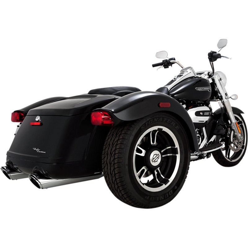 Vance & Hines 16796 Twin Slash Round Slip-on Exhausts, Chrome for ...