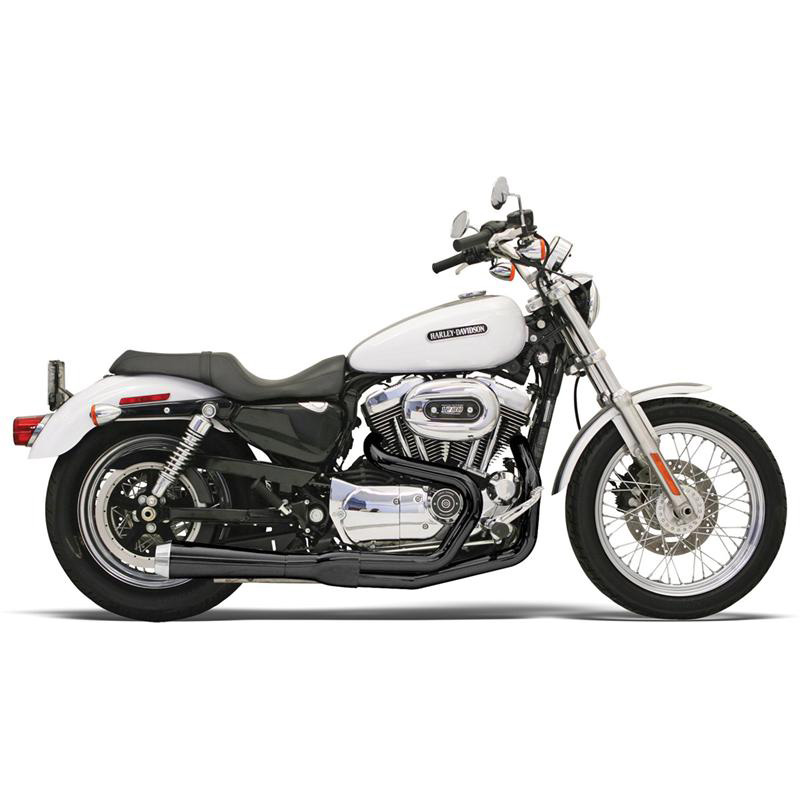 Bassani 14122J Black Road Rage Short 2:1 Full Exhaust for Harley ...