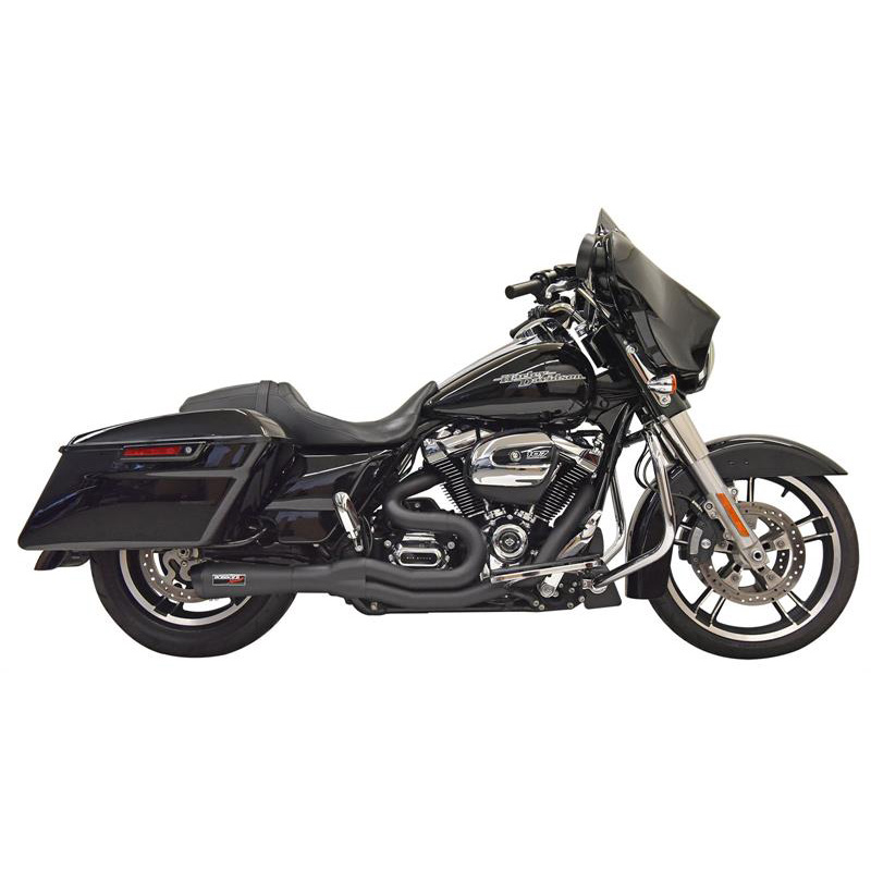 Bassani 1F72B Black Road Rage II Mid-Length 2:1 Full Exhaust Harley ...