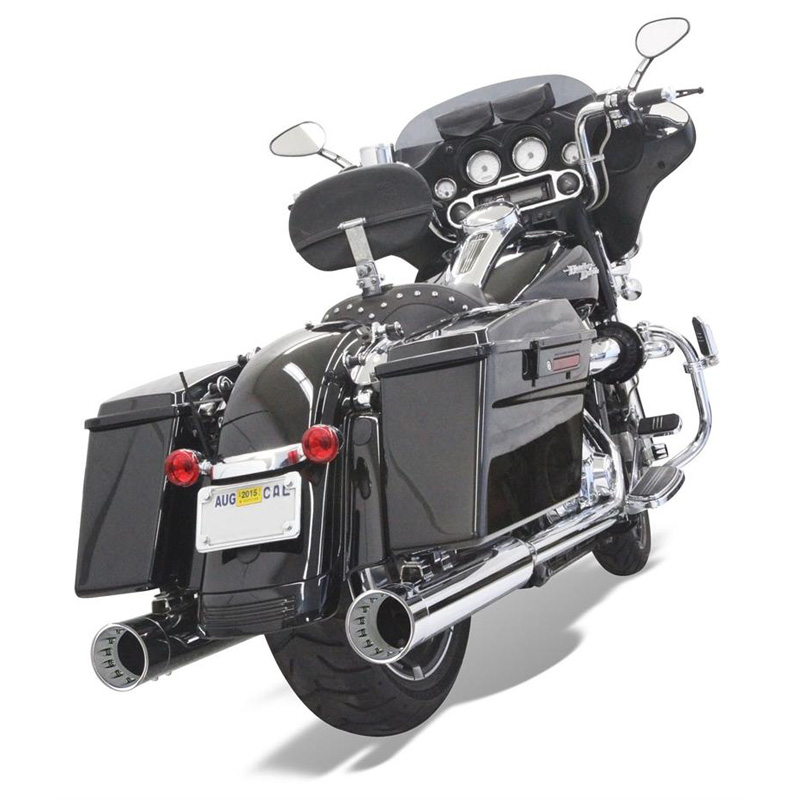 Bassani 1F7DNT6 4" DNT Straight Slip-on Mufflers, Chrome for Harley ...