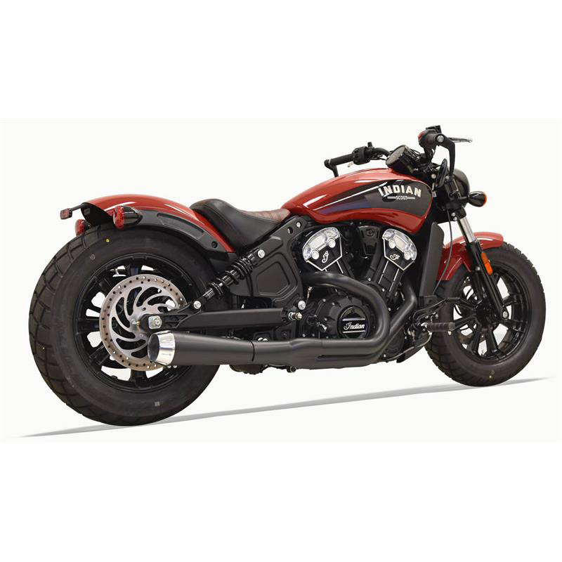 Bassani 8S12JB Black Road Rage Short 2:1 Full Exhaust for Indian Scout ...