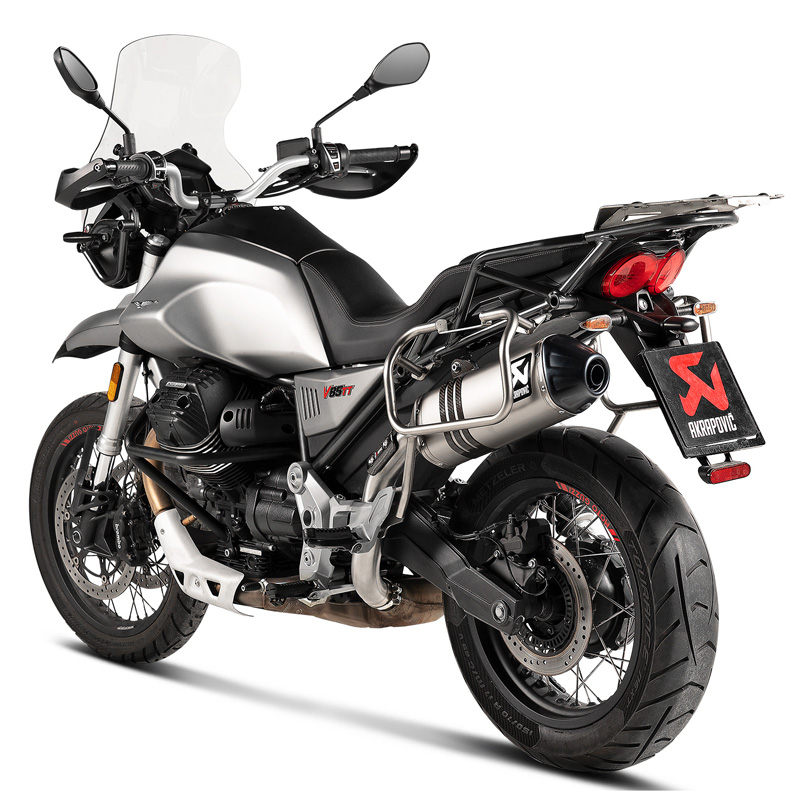 Akrapovic S-MG8SO2-HFTT Slip-on Line Exhaust, Titanium for Moto Guzzi ...