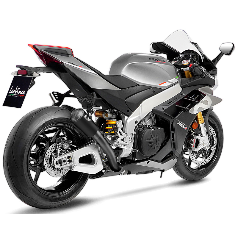 LeoVince 15248FB LV-10 Full Black Slip-on Exhaust for Aprilia Tuono V4 ... LeoVince 15248FB LV-10 Full Black Slip-on Exhaust for Aprilia Tuono V4 ...