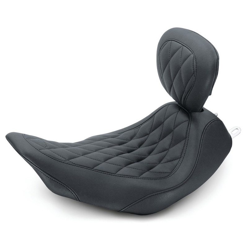 Mustang 79802 Wide Tripper Solo Seat w/ Backrest for Harley Dyna '06 ...