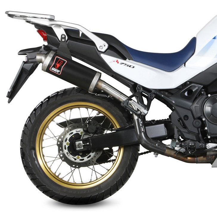 Mivv H.087.LDKB Dakar Slip-on Exhaust, Black Steel for Honda XL750 ...