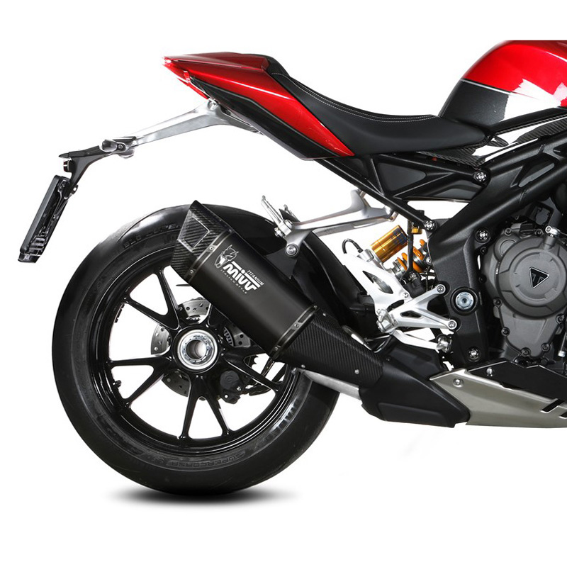 Mivv T.025.LR1TB SR-1 Slip-on Exhaust, Black for Triumph Speed Triple 1200 RR/RS '21 ...