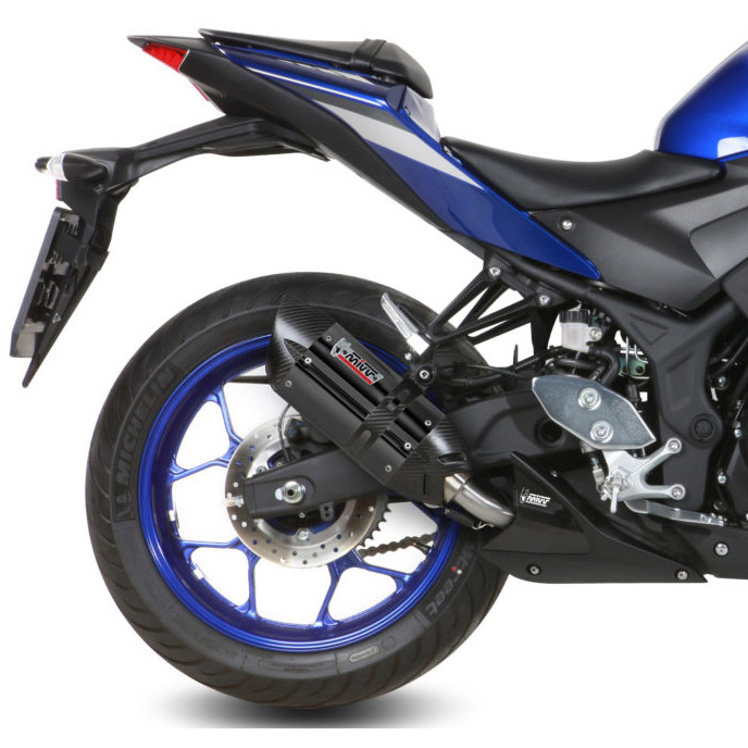 Mivv Y.048.L9 Suono Slip-on Exhaust, Black Steel for Yamaha YZF-R3 ...