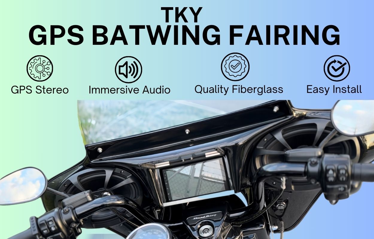 TKY GPS Batwing Fairing with Full GPS Stereo 6" X 9" Marine Speakers ...