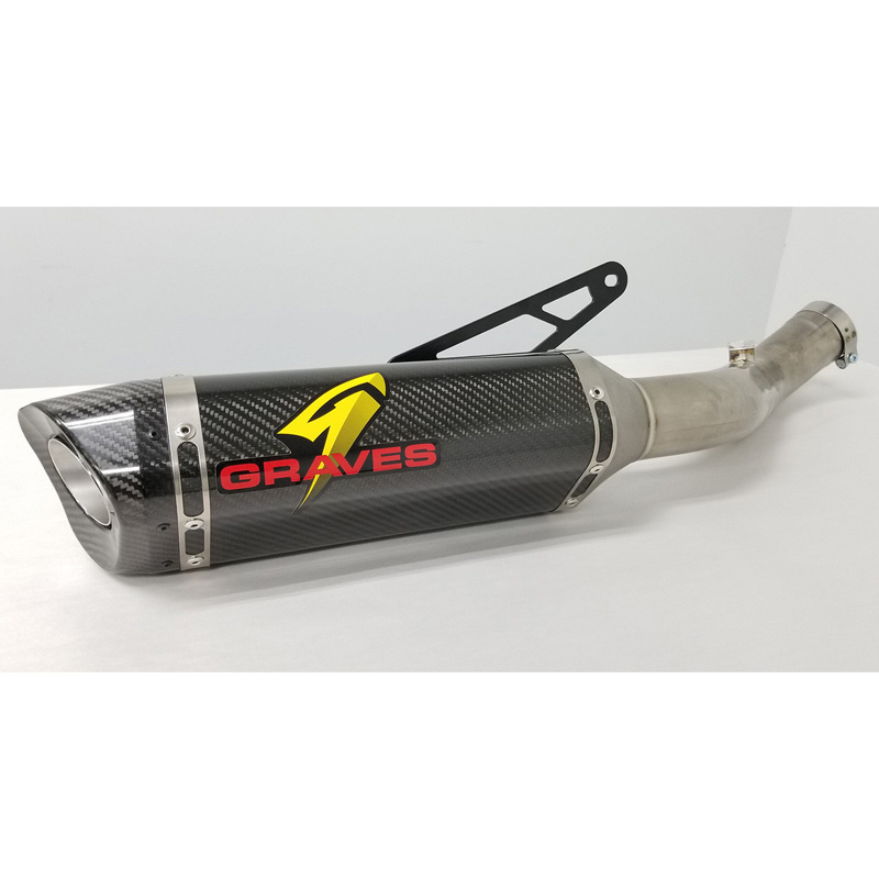 Graves EXA-17RSV4-CETC Cat Eliminator Carbon Exhaust System for Aprilia ...