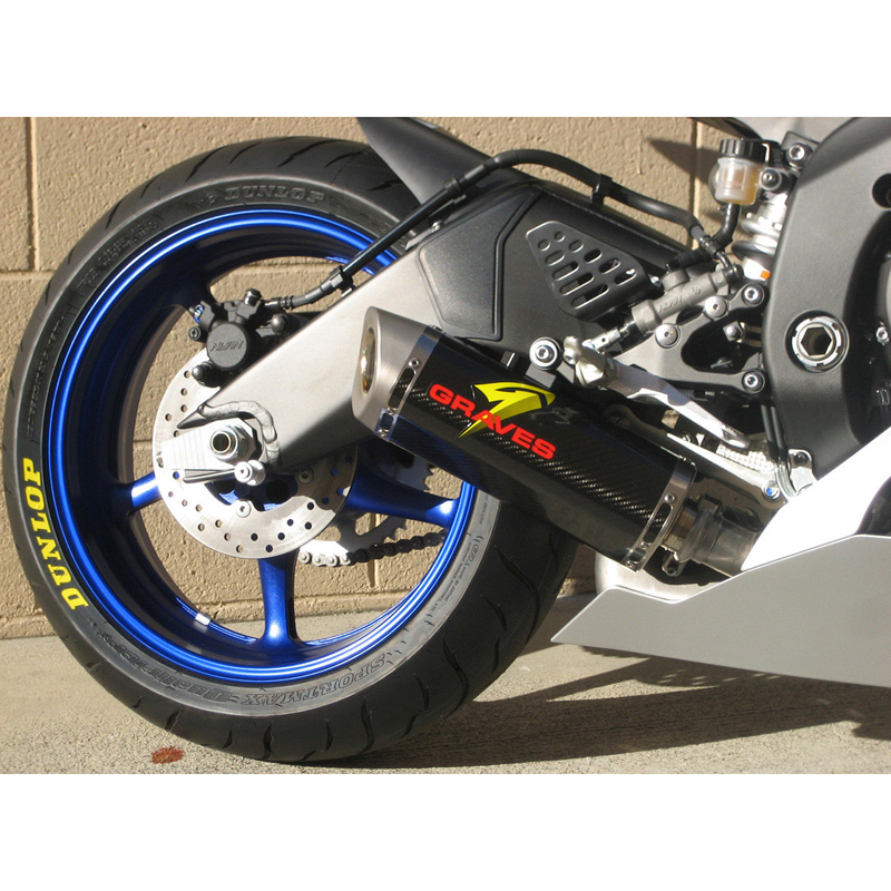 Graves EXY-15R6-CBSC Cat Back Slip-On Exhaust Carbon for Yamaha YZF-R6 ...