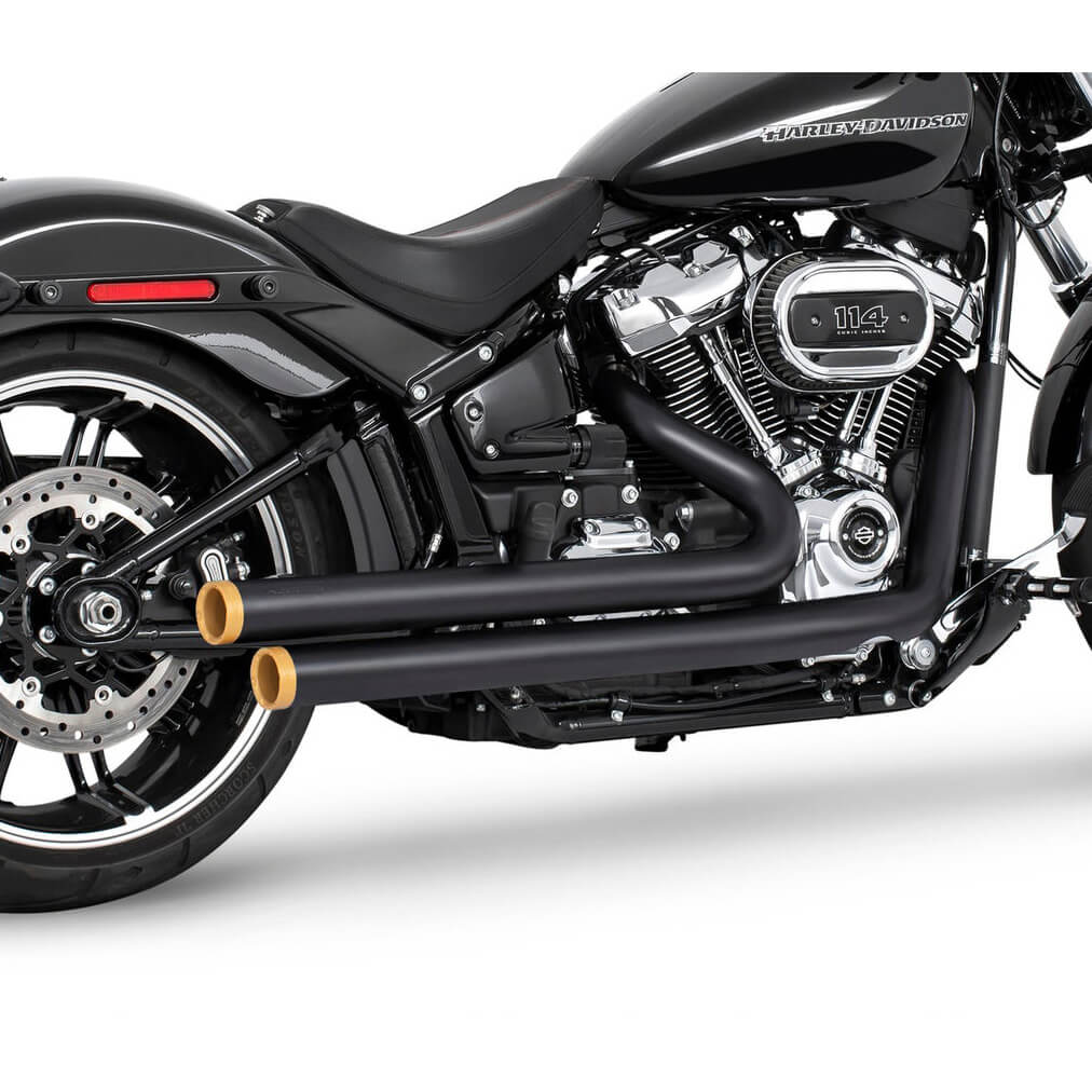 Freedom Independence Staggered Duals Exhaust, Solid Gold for Softail '18- | Accessories ...