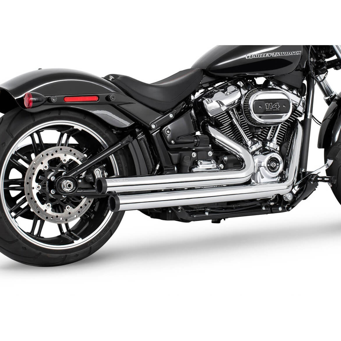 Freedom HDSTRBISD-18CR-STBK Independence Staggered Duals Exhaust for Softail '18- | Accessories ...