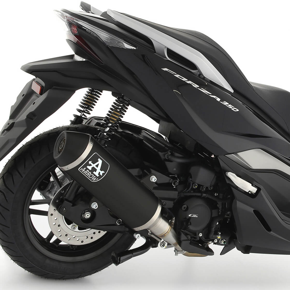 Arrow 53538AKN Urban Slip-on Exhaust, Aluminum Dark for Honda Forza 350 ...