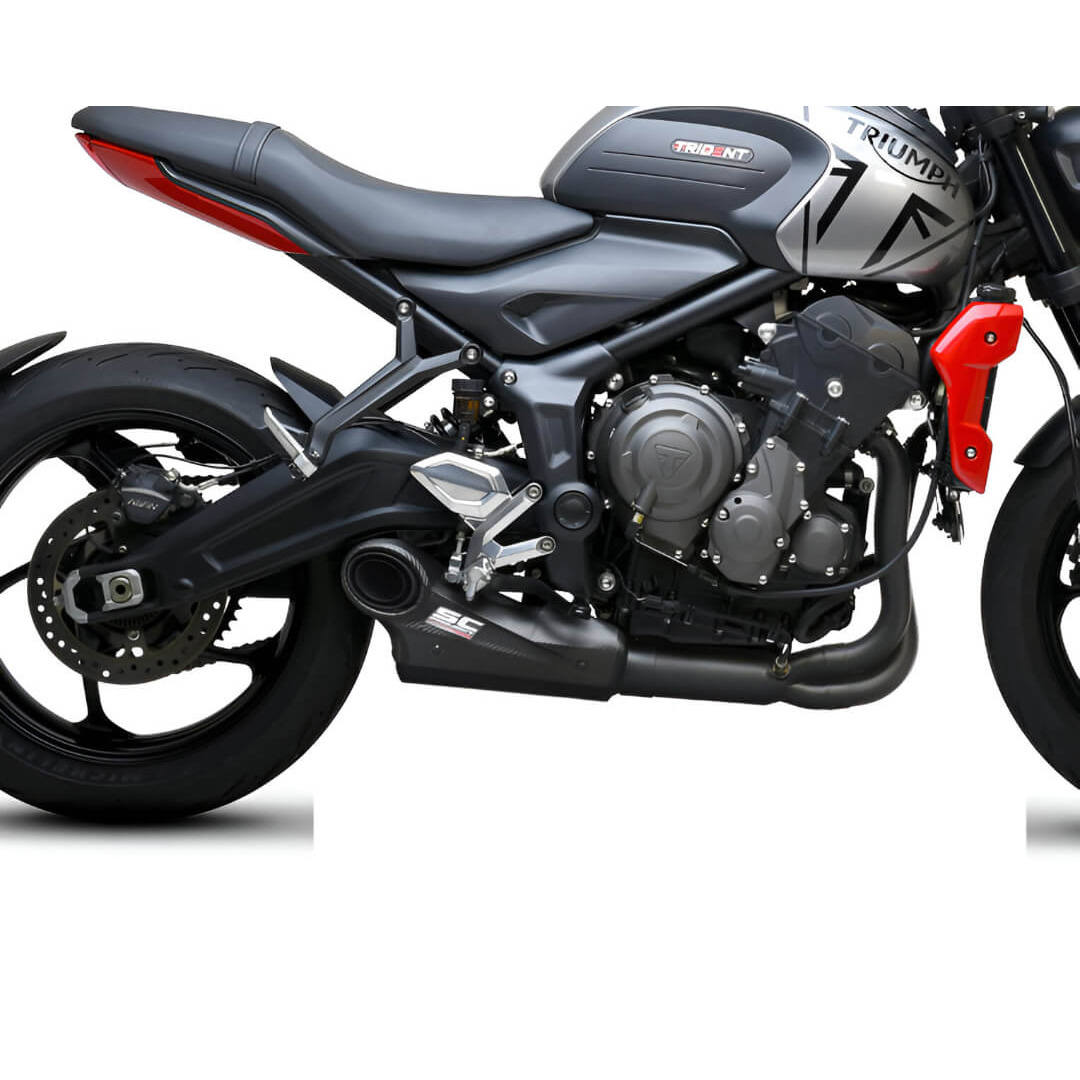 SC-Project STR-1 Full System Exhaust, Matte Black for Triumph Trident ...