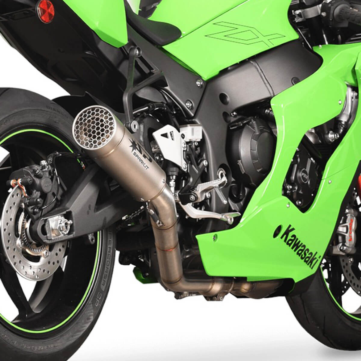 Spark GKA8843T Grid-O Semi-Full Exhaust, Titanium for Kawasaki Ninja ZX ...