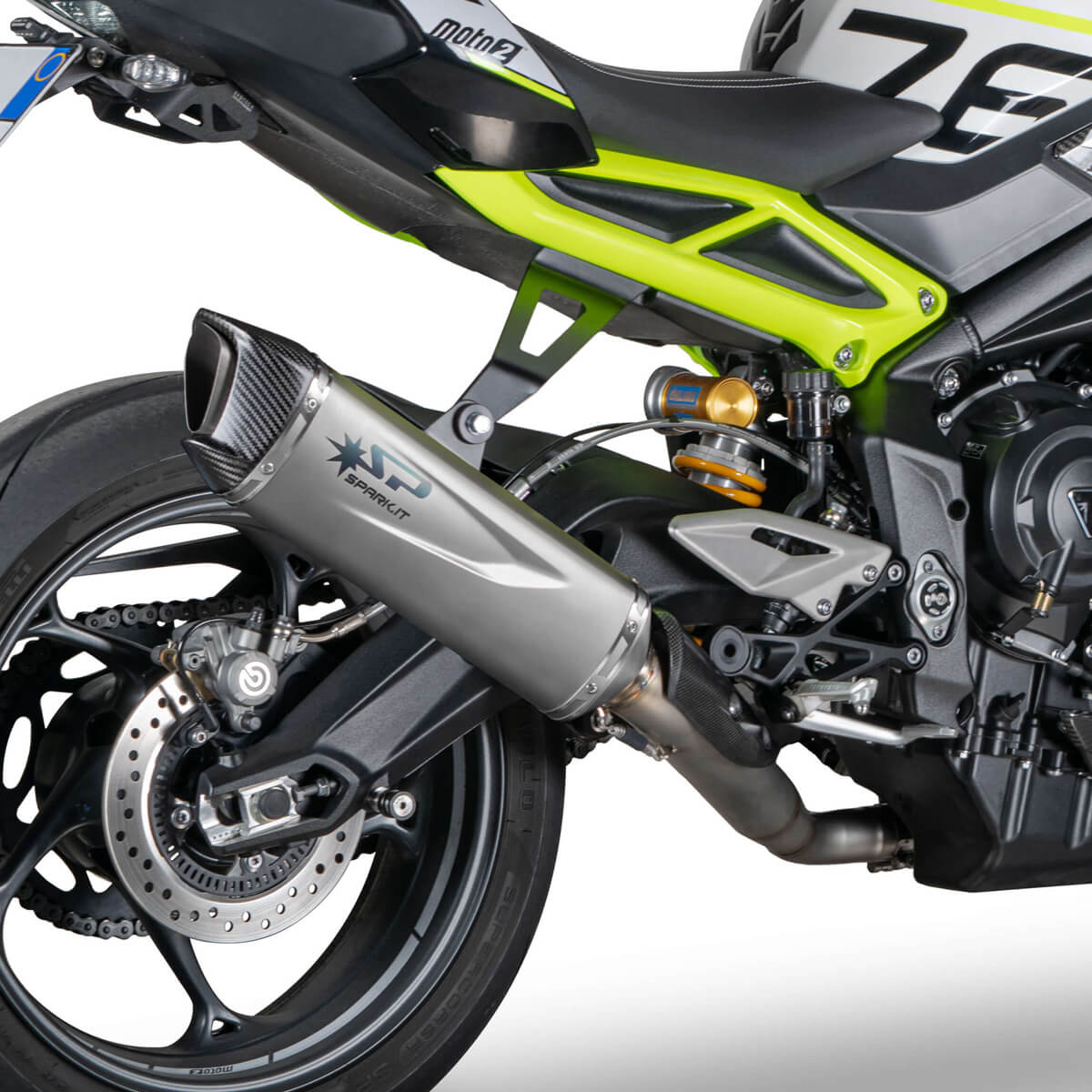 Spark Force Evo Full Exhaust, Titanium for Triumph Street Triple 765 R ...