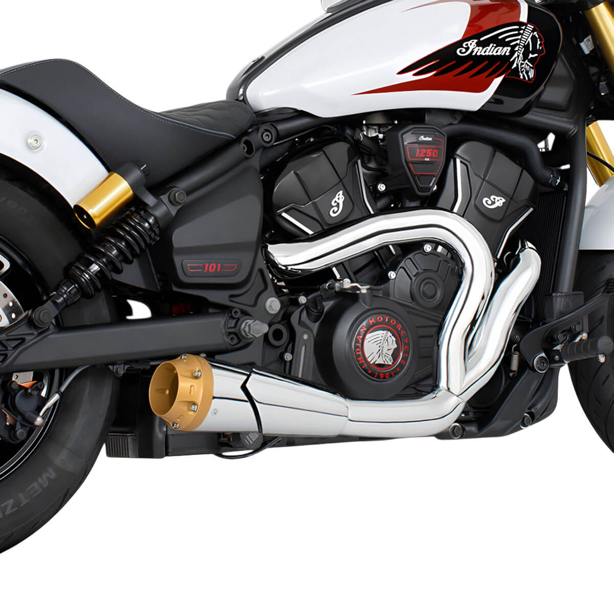 Freedom Performance IN00718 4.5" 2-into-1 Shorty Exhaust for Indian ...