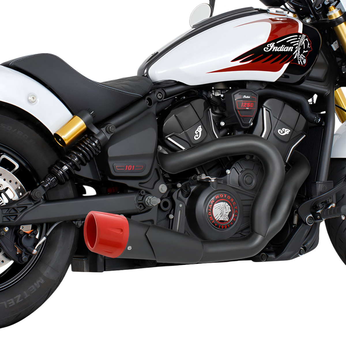 Freedom Performance S101-SHBLK-CFGRD 4.5" 2-1 Shorty Exhaust for Indian ...