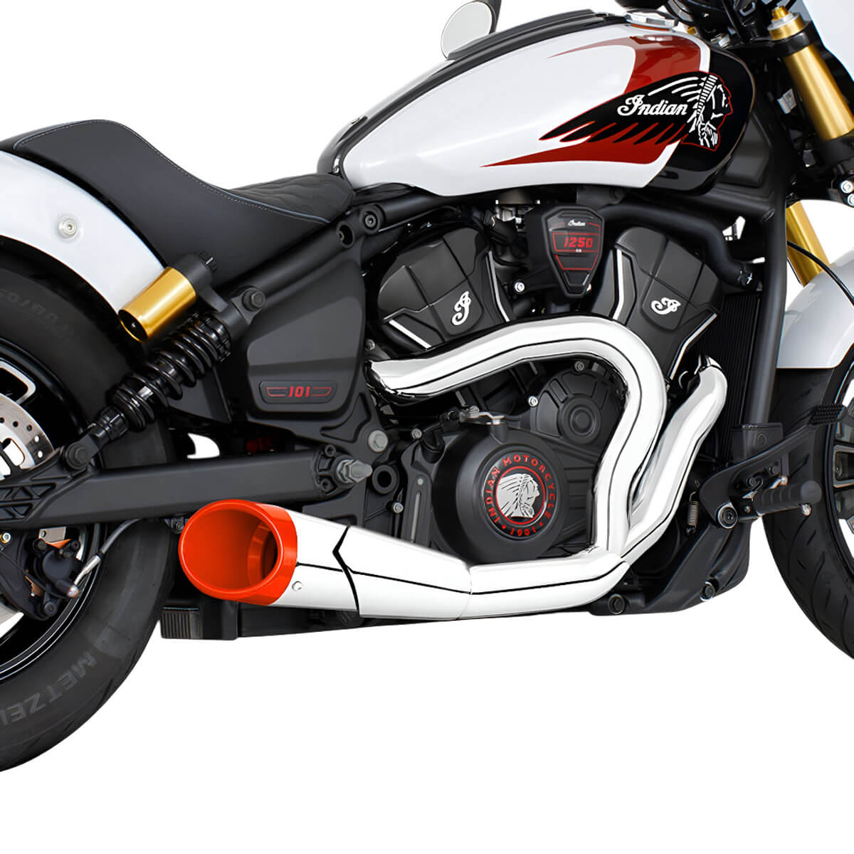 Freedom Performance S101-SHCHR-CODO 4.5" 2-1 Shorty Exhaust for Indian ...