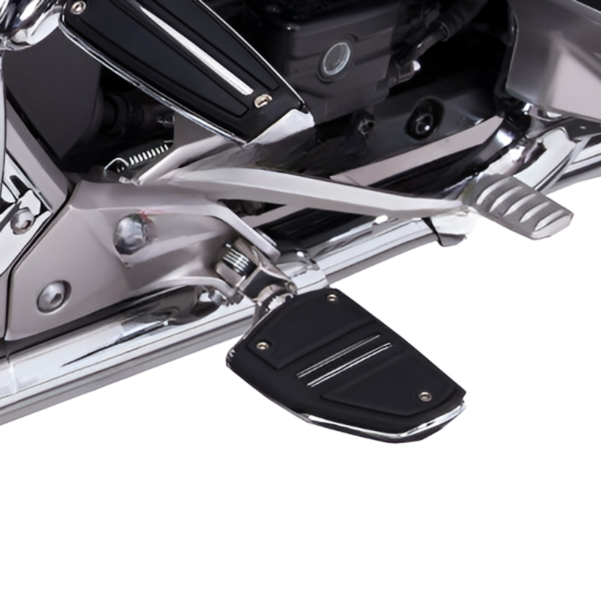 Goldstrike 68405 Twin Rail Footrests w/ Adapter, Chrome Honda Goldwing ...
