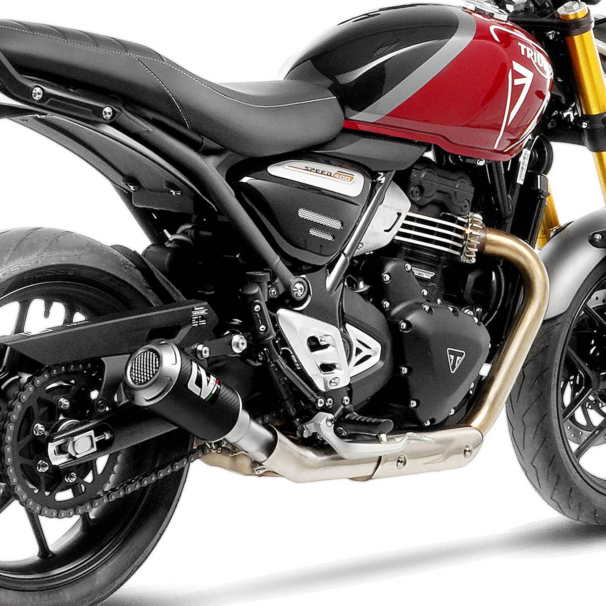 LeoVince LV-10 Carbon Slip-on Exhaust for Triumph Scrambler/Speed 400 ...