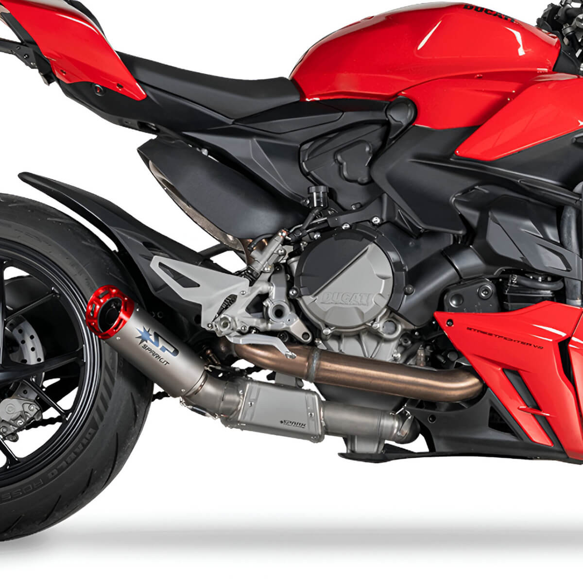 Spark Dyno Red Slip-on Exhaust, Titanium for Ducati Panigale V2 ...