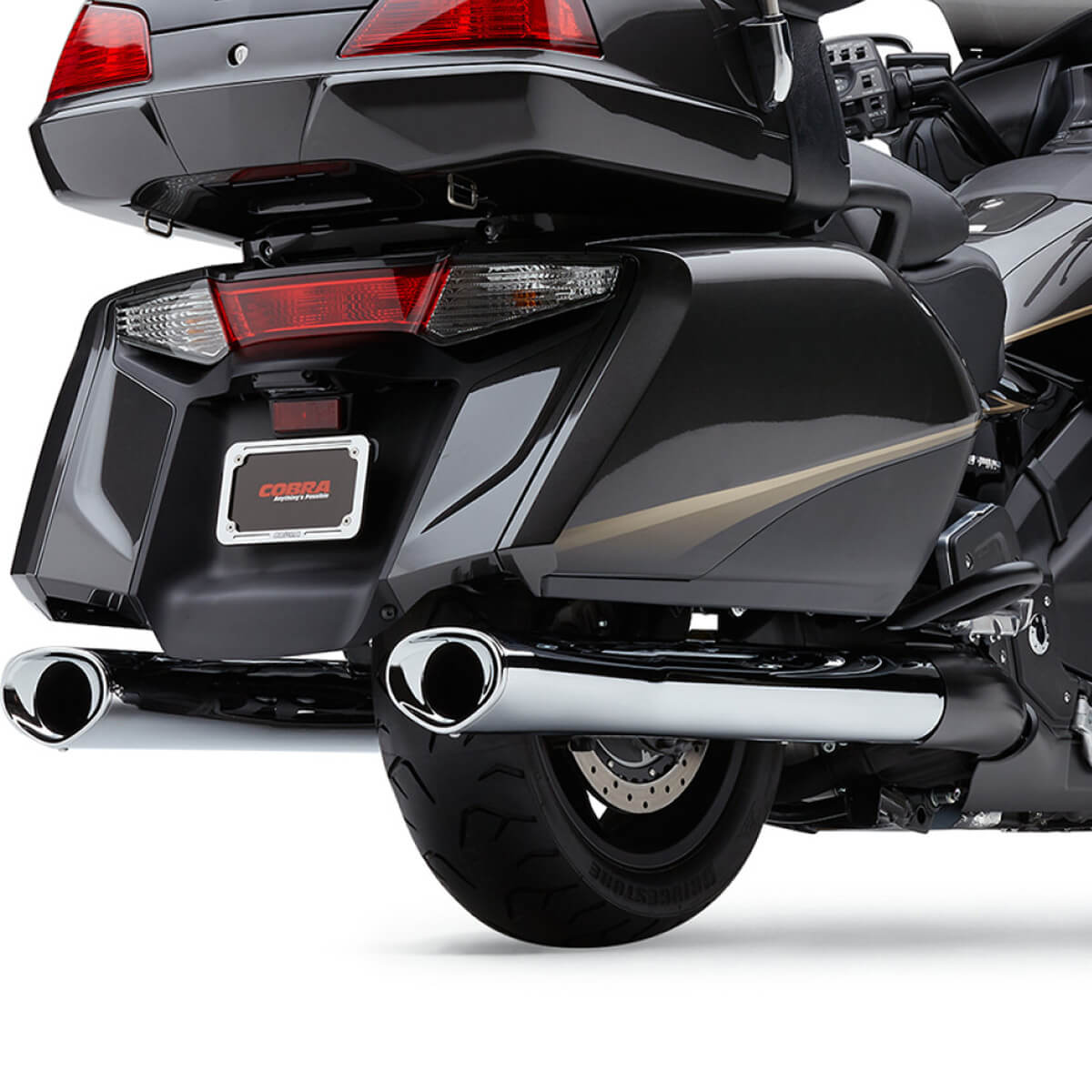 Cobra 1218 Tri-Flo 4.5" Slip-on Exhausts, Chrome for Honda Gold Wing ...