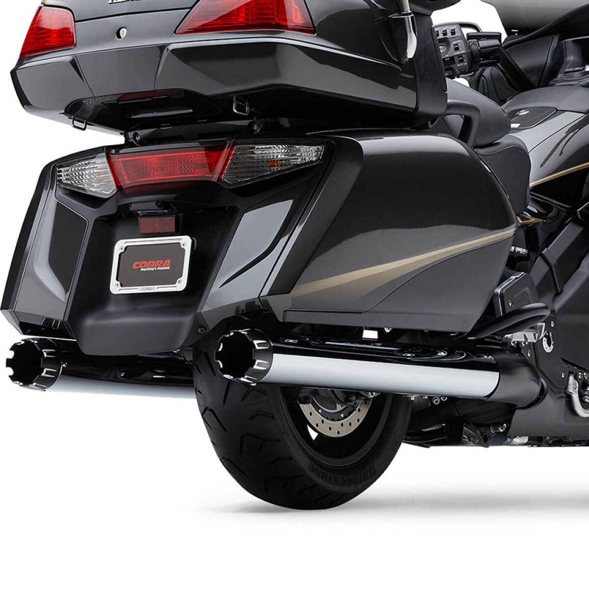 Cobra 1219 4" Dual Cut Slip-on Exhausts, Chrome for Honda Gold Wing ...