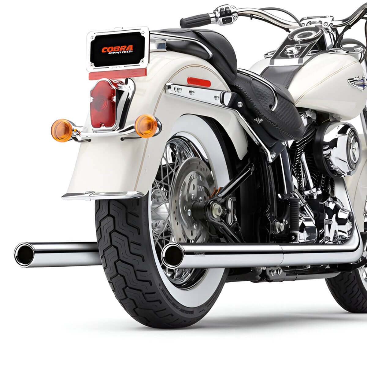 Cobra 6984 Bad Hombre Dual Exhaust, Chrome w/ Billet Tip for Harley ...