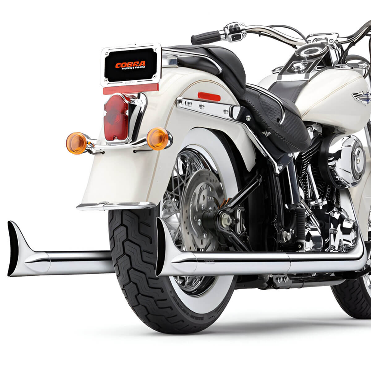 Cobra 6988 Bad Hombre Dual Exhaust, Chrome w/ Fishtail for Harley ...