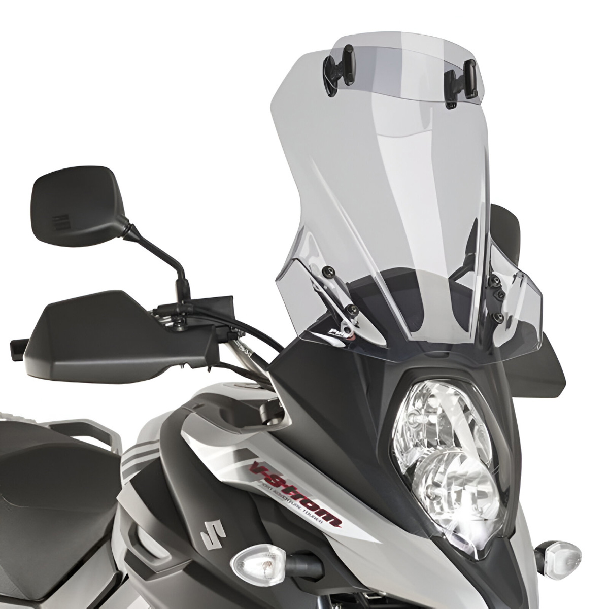 Puig 9440H Touring Windshield with Visor, Smoked for Suzuki V-Strom ...