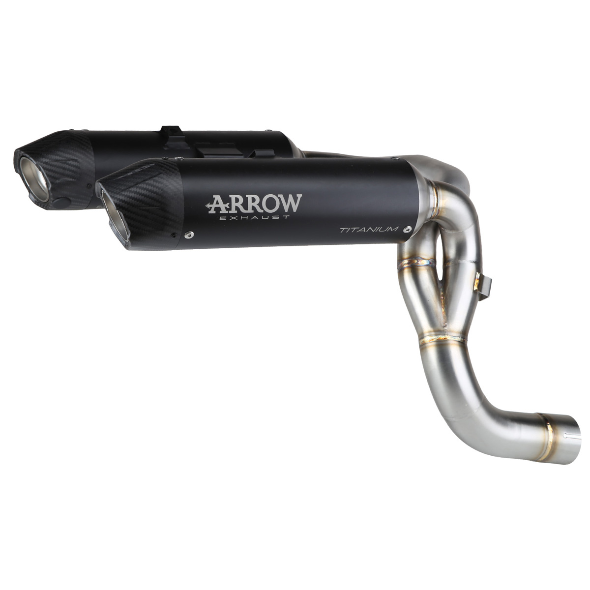 Arrow Round Sil Exhausts, Titanium Dark for Ducati Panigale ...