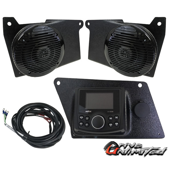Drive Unlimited DU-XP1K-BZL-AMP-2SP Bezel Stereo for Polaris Ranger ...