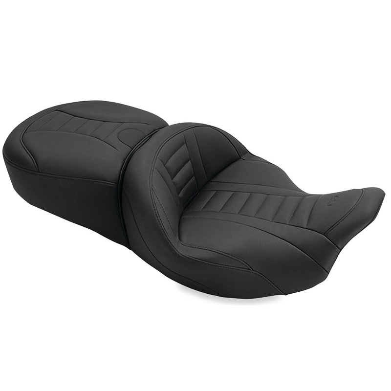 Mustang 79006 Standard Touring Deluxe Seat, Black for Harley FL Touring ...
