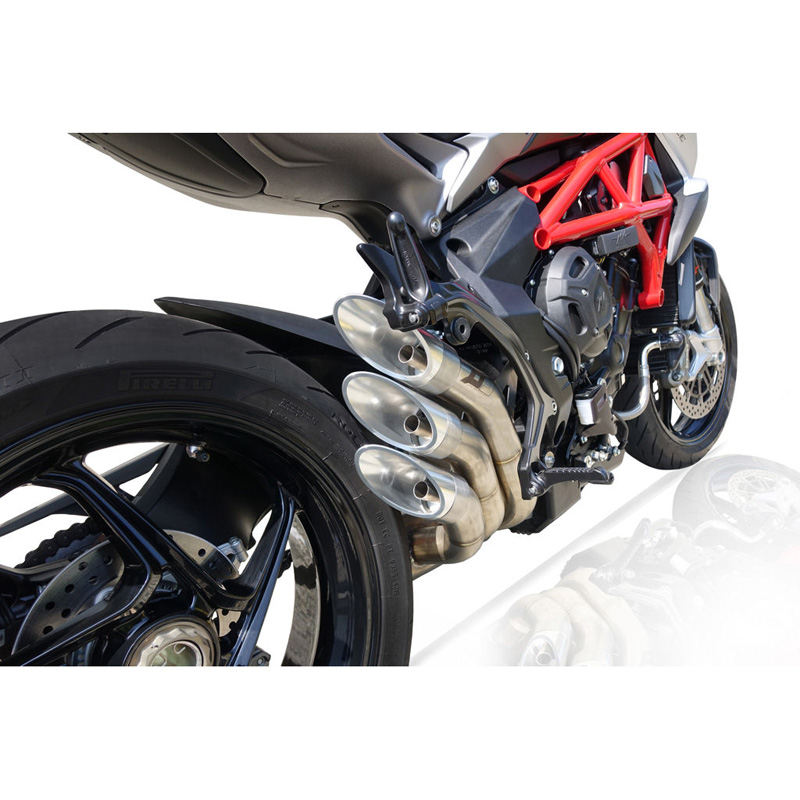 QD AMVA0060001 Power Gun 3 Slip-on Exhaust System for MV Agusta Brutale ...