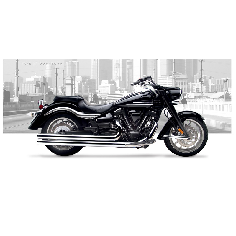 Hard-Krome 45-4840b 3" Big Straights Exhaust for Yamaha Roadliner 1900 ...