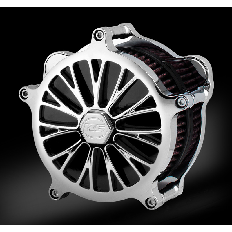 RC Components AC-117AC Dynasty Accent Chrome Airstrike Air Cleaner for Harley models ...