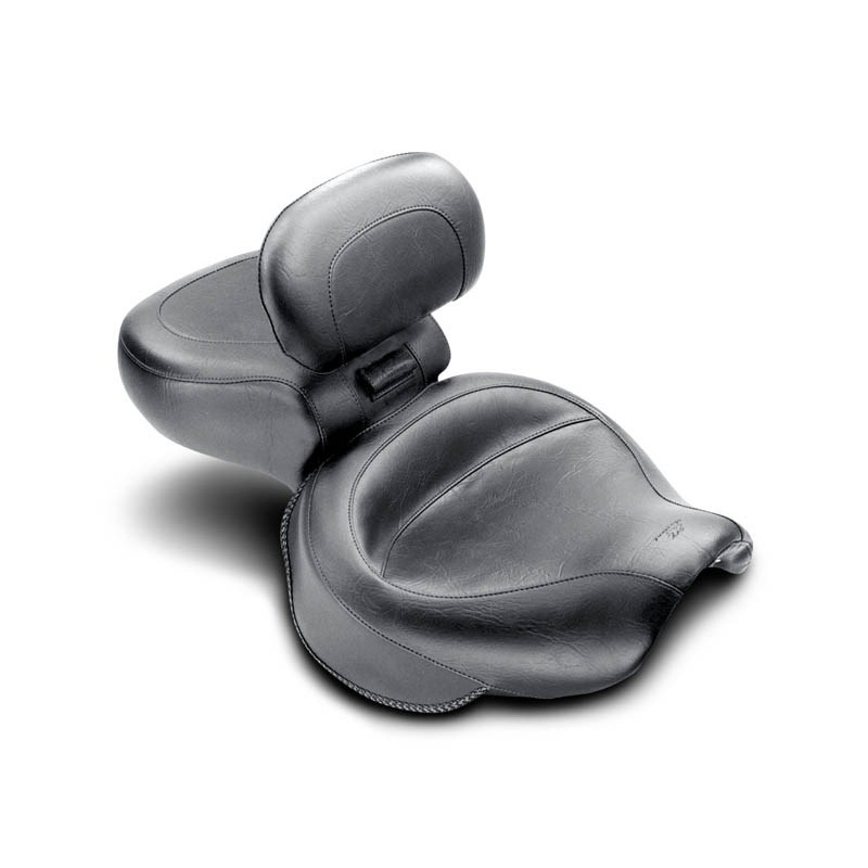 Mustang 79239 Wide Touring Vintage Seat with Driver Backrest for Honda ...